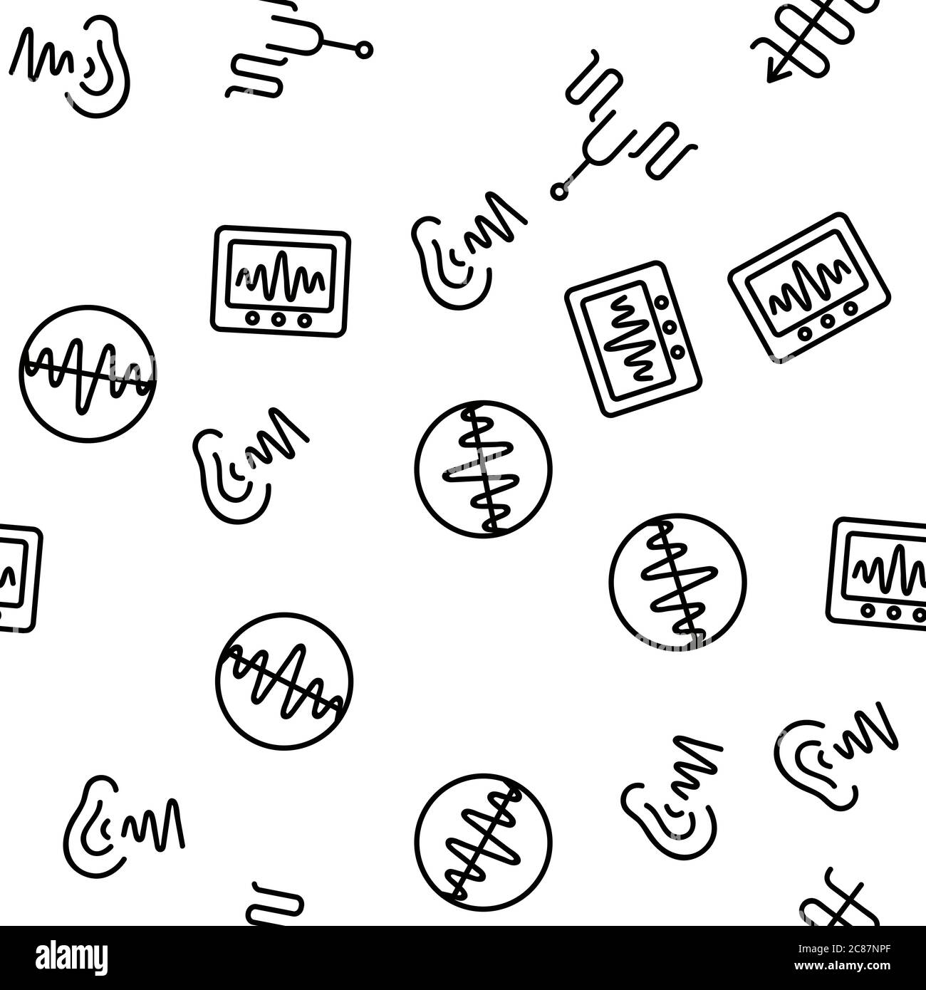 Frequency Pulse Wave Vector Seamless Pattern Stock Vector Image & Art ...