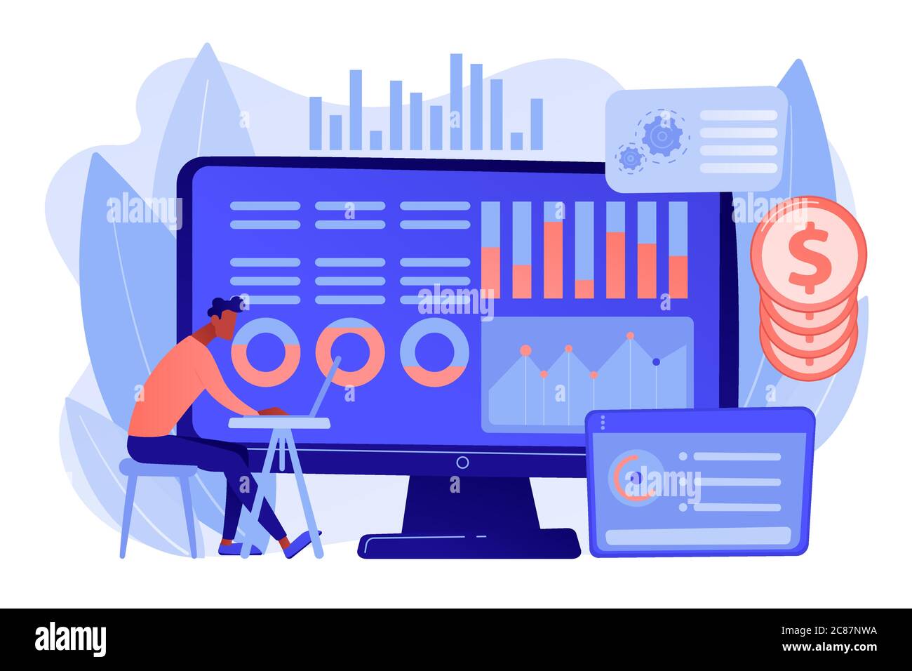 Financial data management concept vector illustration Stock Vector ...