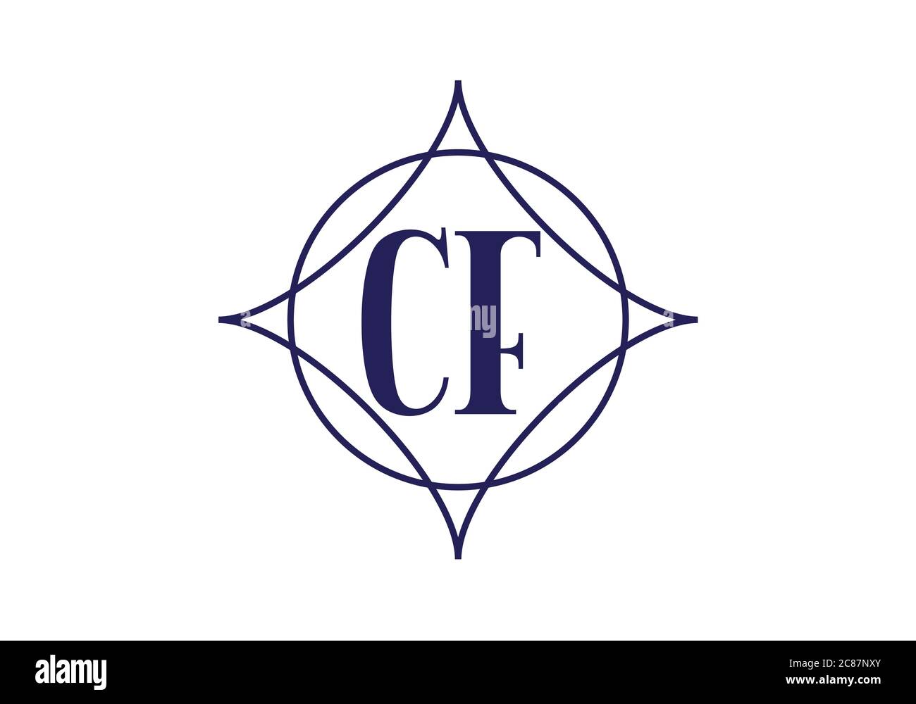 Initial Monogram Letter C F Logo Design Vector Template. C F Letter Logo Design Stock Vector ...