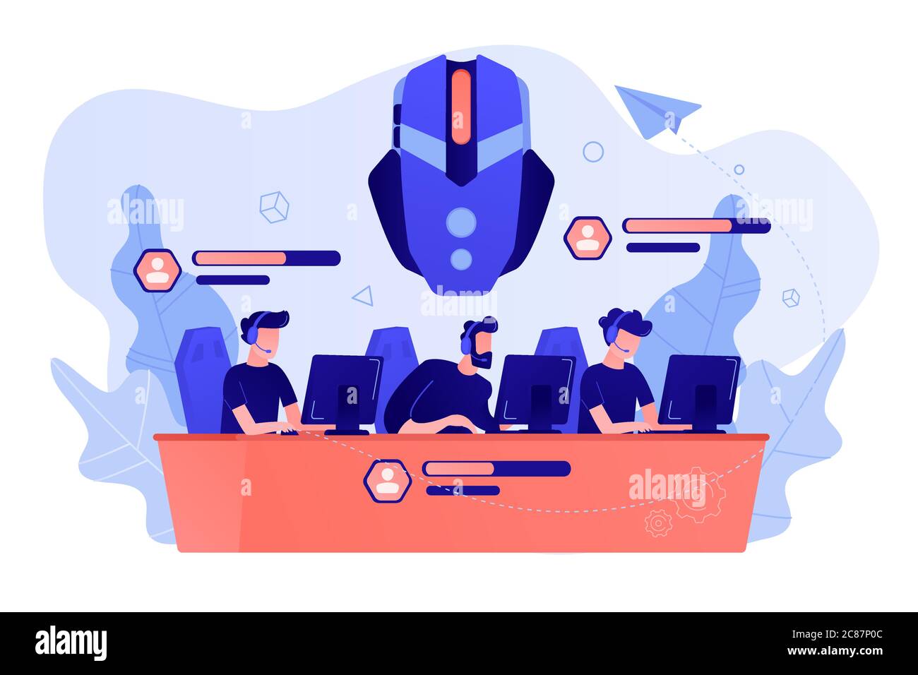 Multiplayer online battle arena concept vector illustration Stock ...