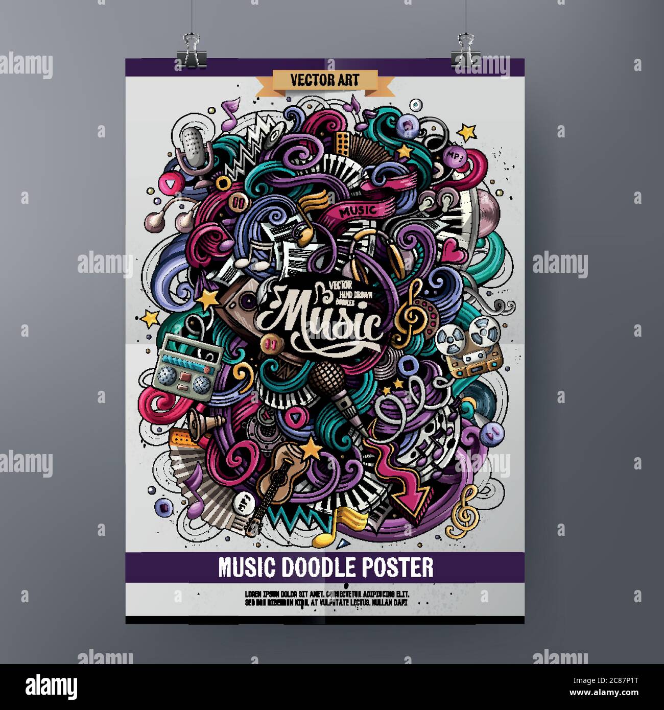 Collage musical instruments Stock Vector Images - Alamy