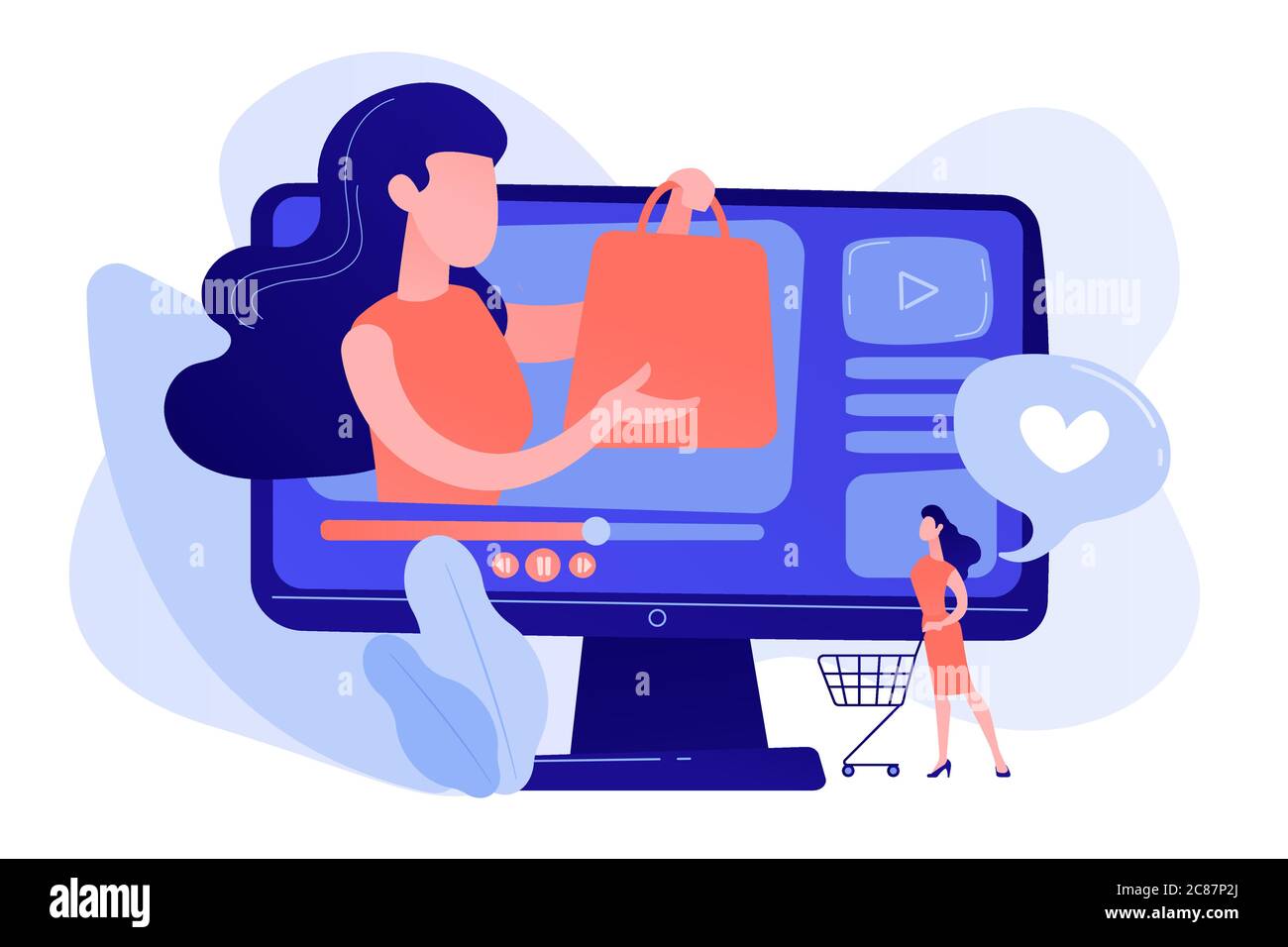 Shopping sprees video concept vector illustration Stock Vector Image ...