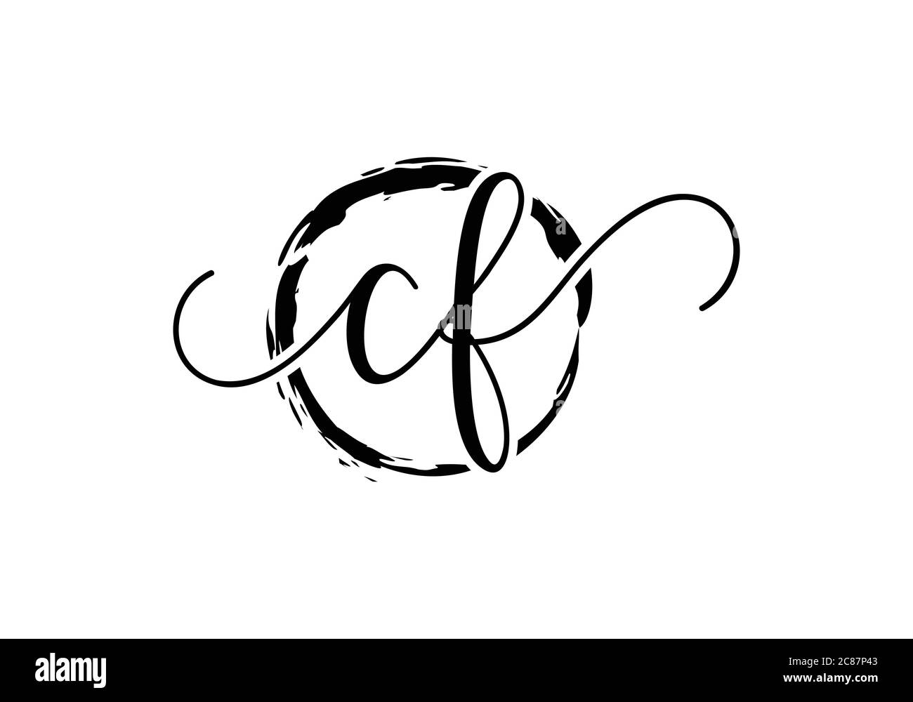 Initial Monogram Letter C F Logo Design Vector Template. C F Letter Logo Design Stock Vector ...