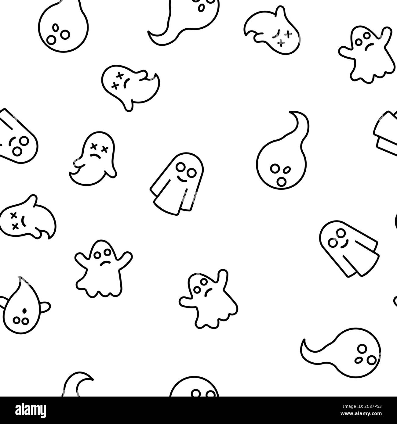 Ghost Spectre Funny Vector Seamless Pattern Stock Vector Image & Art ...