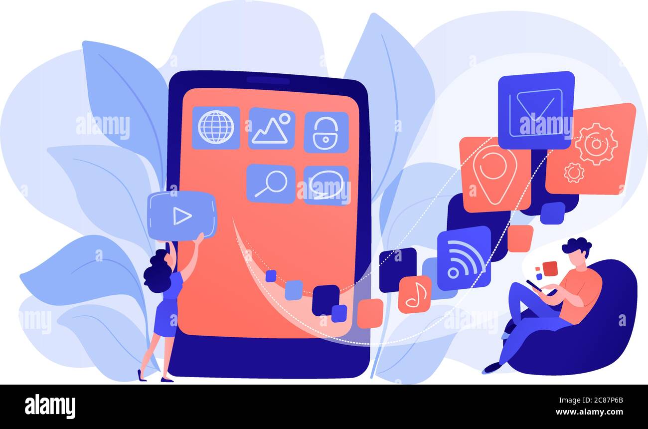 Mobile application development vector illustration Stock Vector Image ...