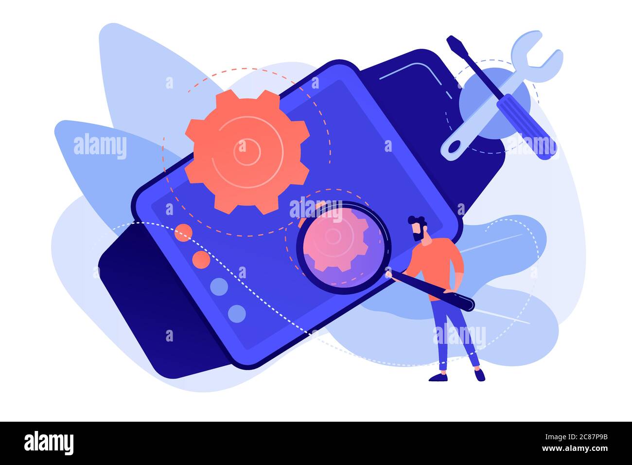 Mobile device repair concept vector illustration Stock Vector Image ...