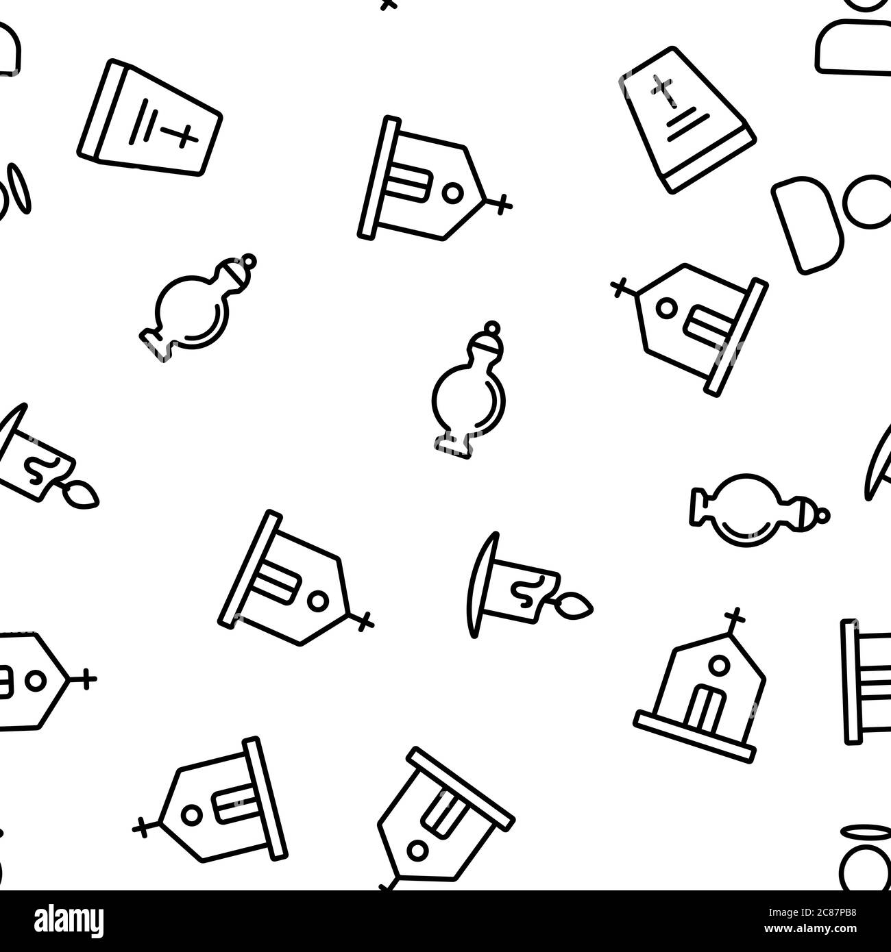 Funeral Burial Ritual Vector Seamless Pattern Stock Vector Image & Art ...