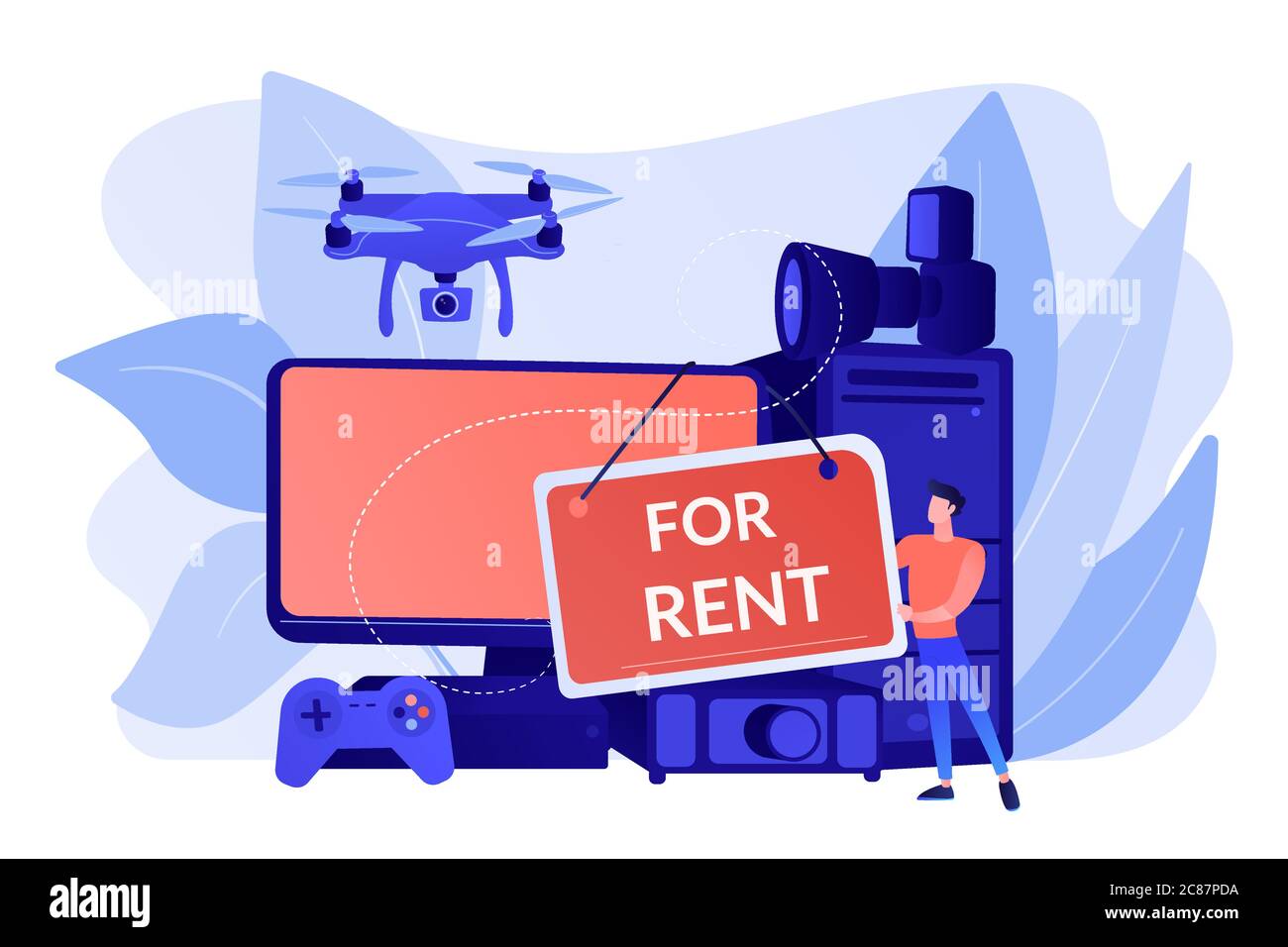Renting electronic device concept vector illustration Stock Vector ...