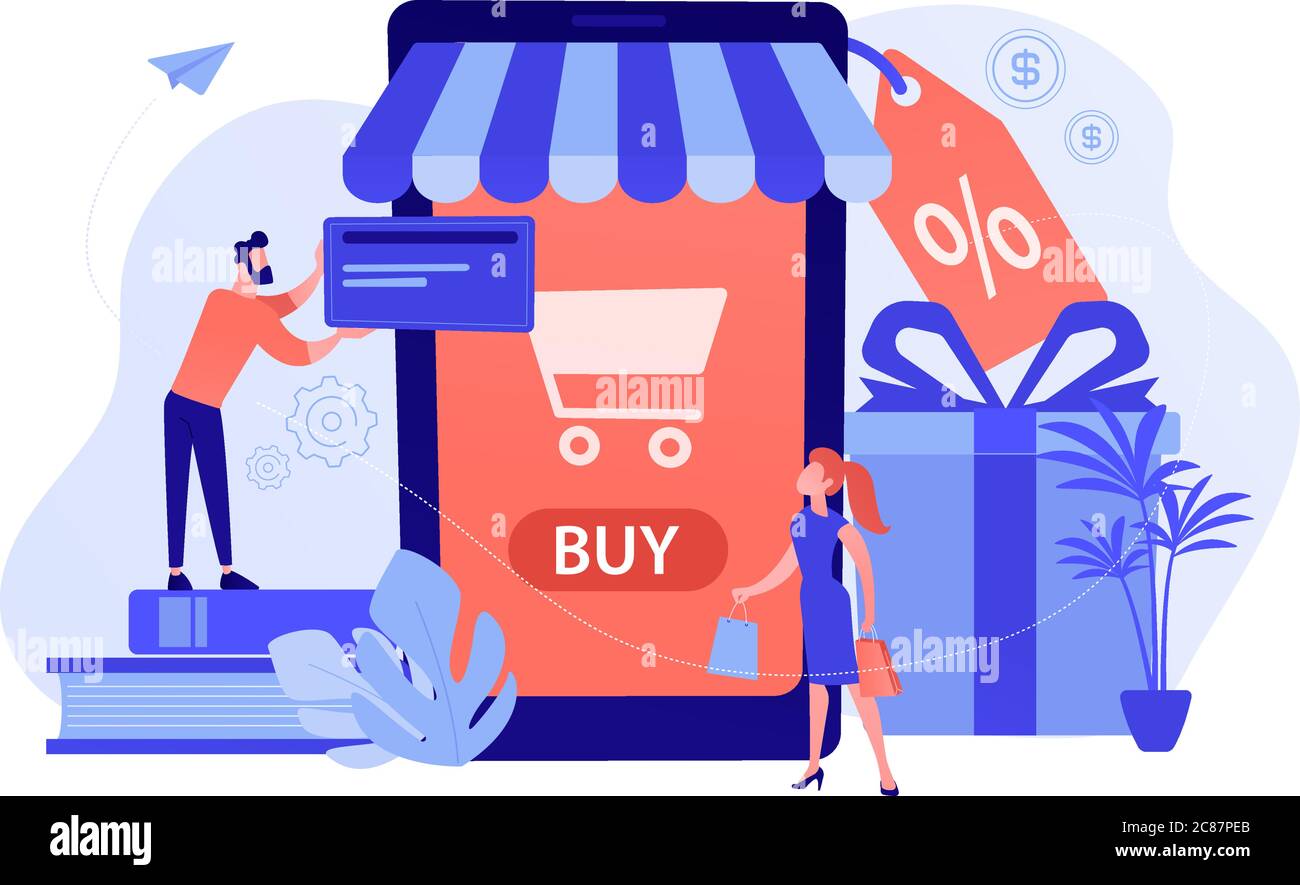 Smart retail in smart city concept illustration Stock Vector Image ...