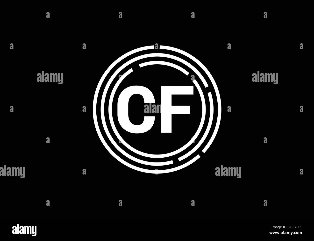Initial Monogram Letter C F Logo Design Vector Template. C F Letter ...