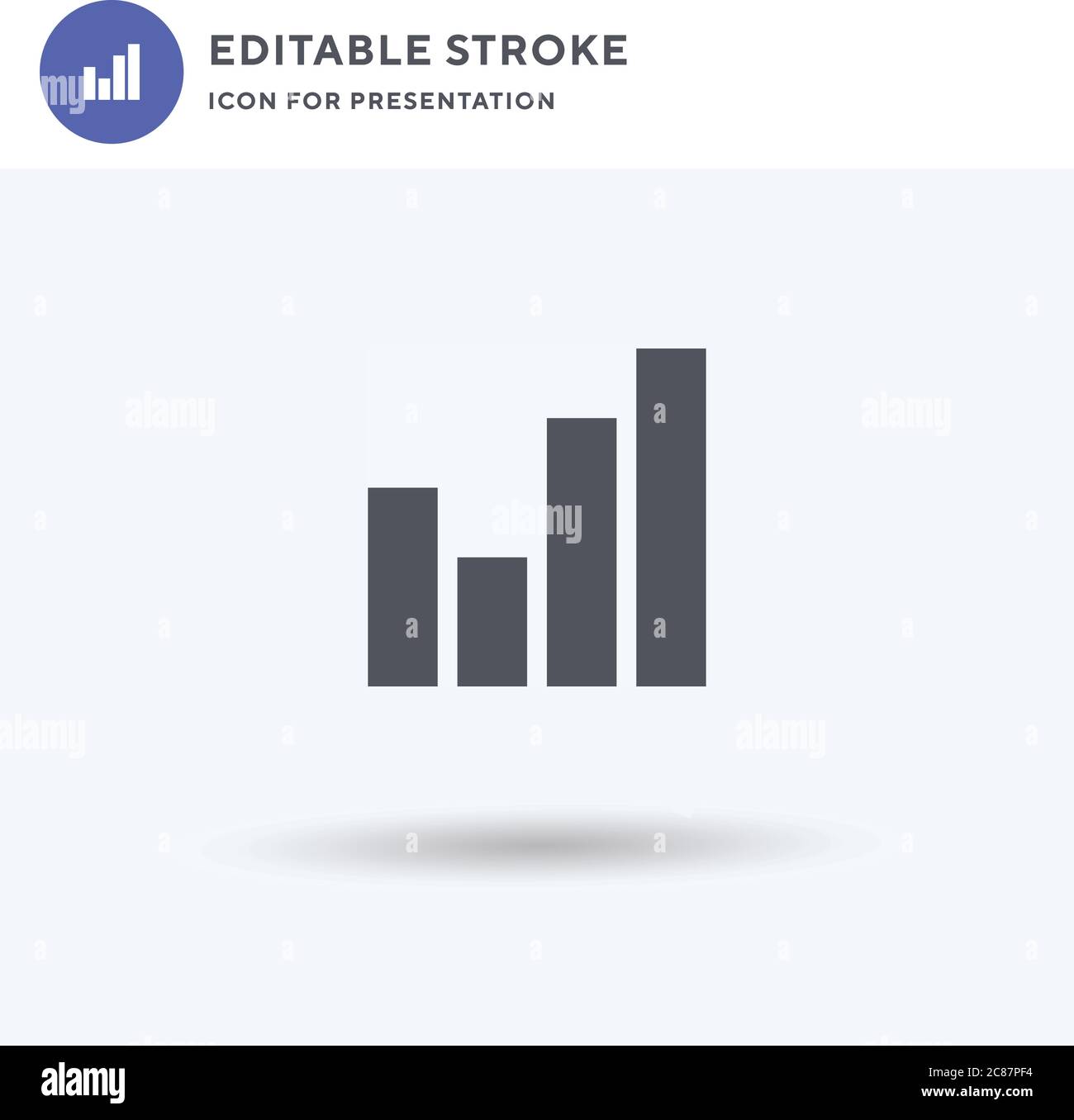 Bar Graph icon vector, filled flat sign, solid pictogram isolated on ...
