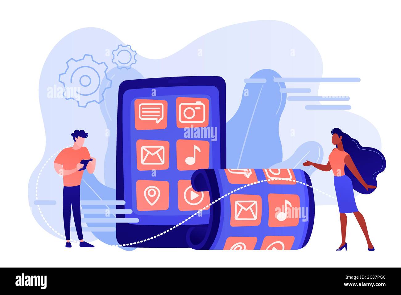 Foldable smartphone concept vector illustration Stock Vector Image ...