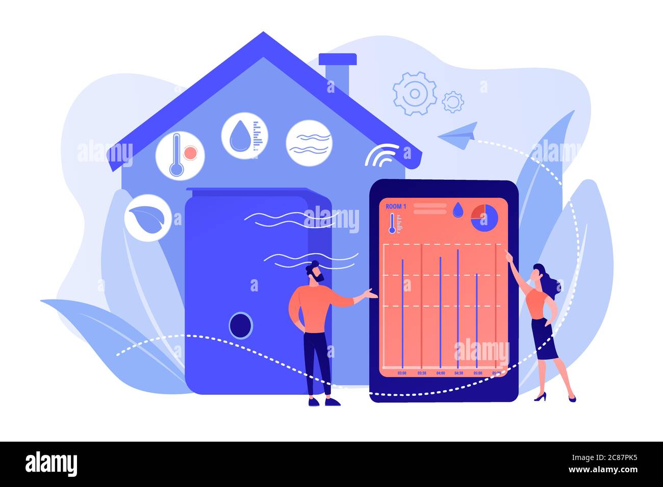 Air quality monitor concept vector illustration Stock Vector Image ...