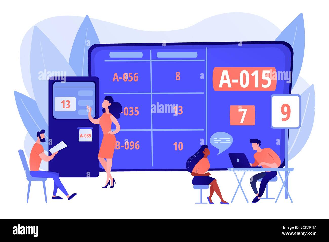 Electronic queuing system concept vector illustration Stock Vector ...