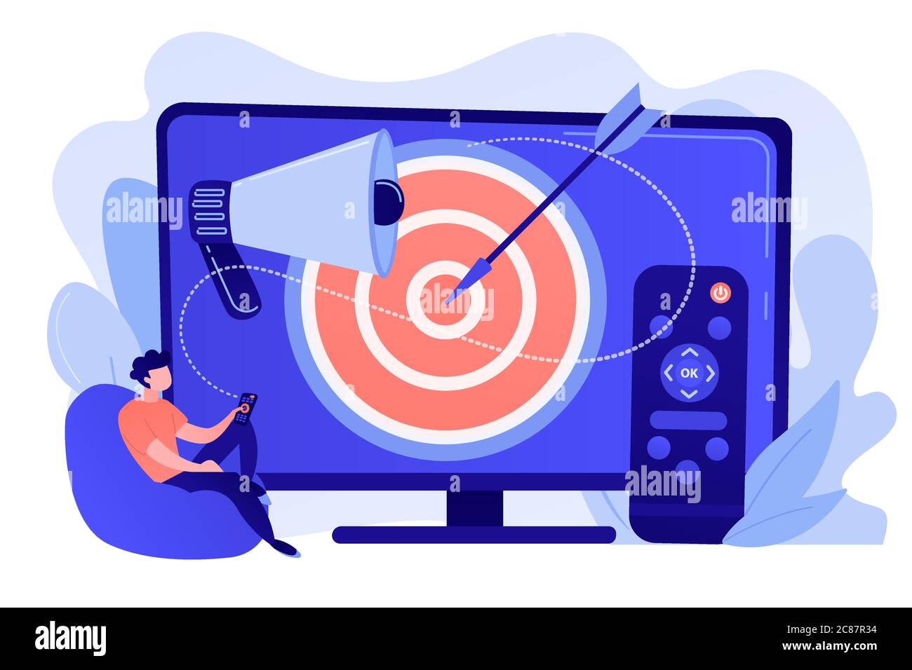 Addressable TV advertising concept vector illustration Stock Vector ...