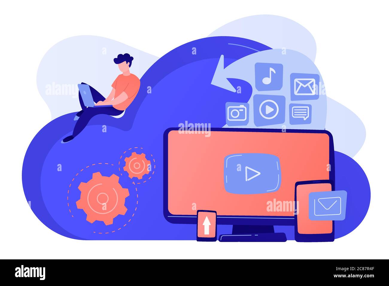 Cloud based engine concept vector illustration Stock Vector Image & Art ...