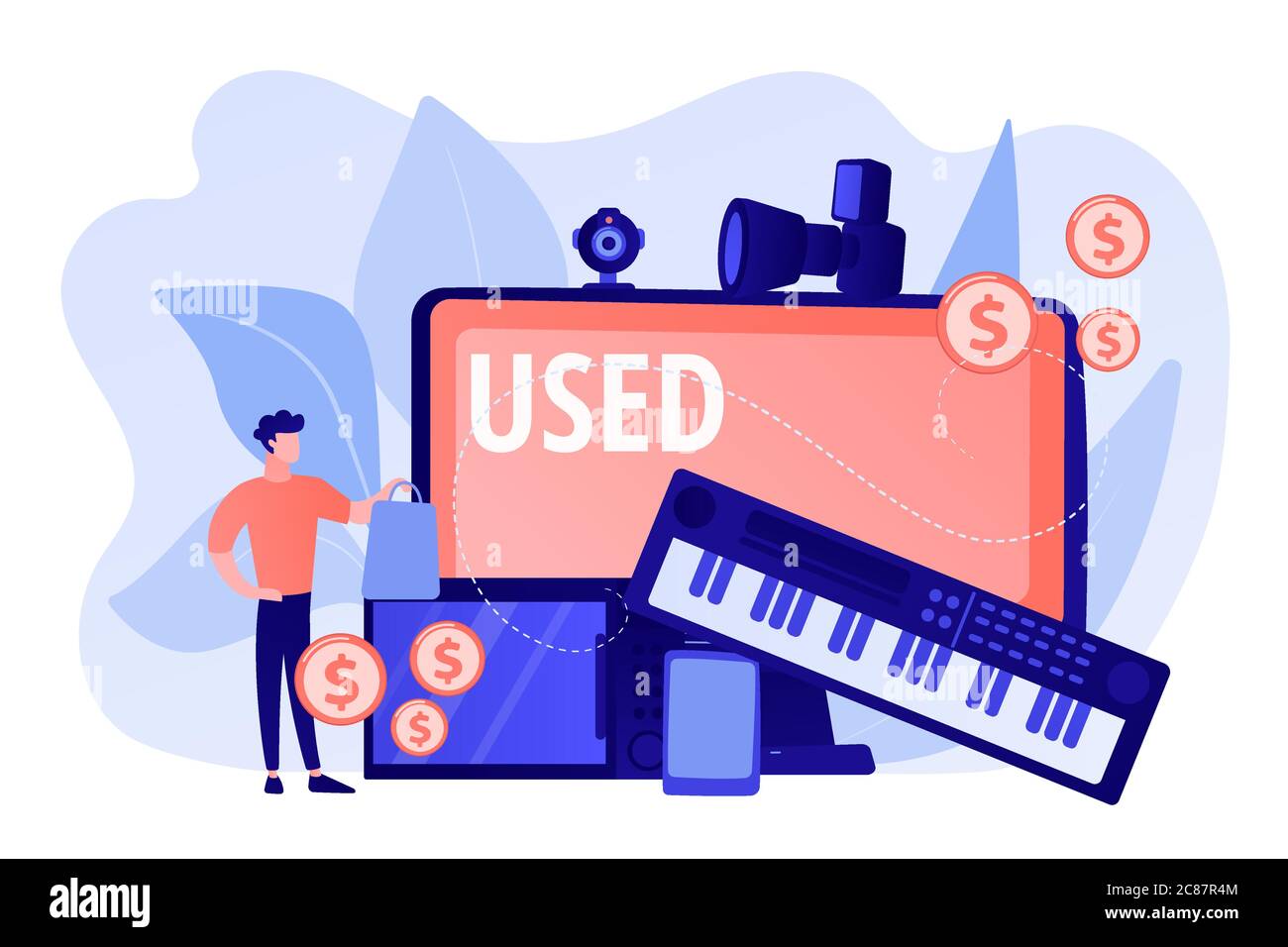 Used electronics trading concept vector illustration Stock Vector Image ...