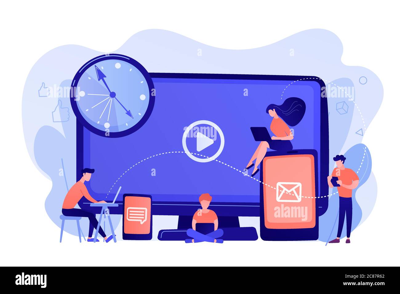 Screen addiction concept vector illustration Stock Vector Image & Art ...