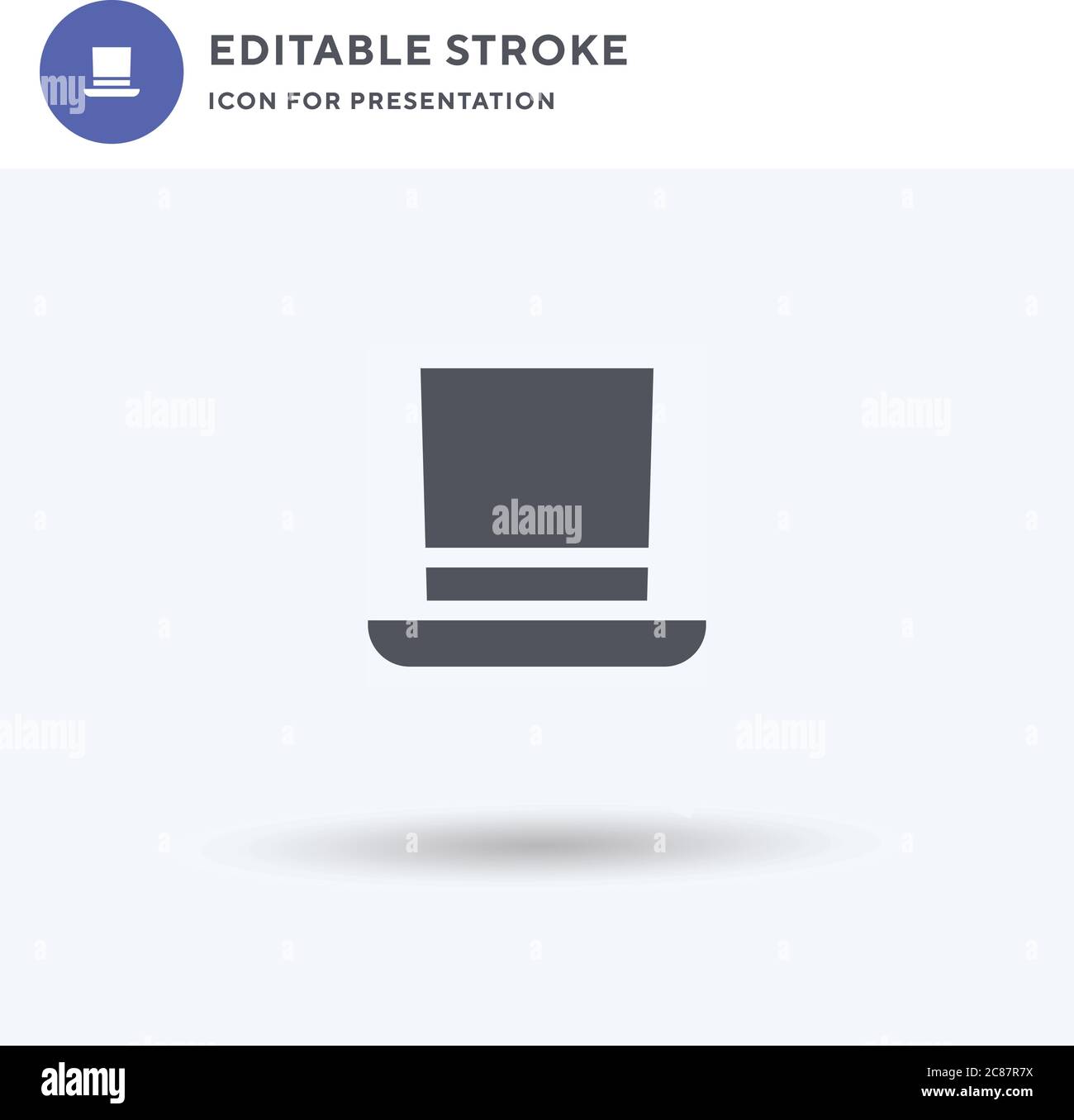 Top Hat icon vector, filled flat sign, solid pictogram isolated on ...