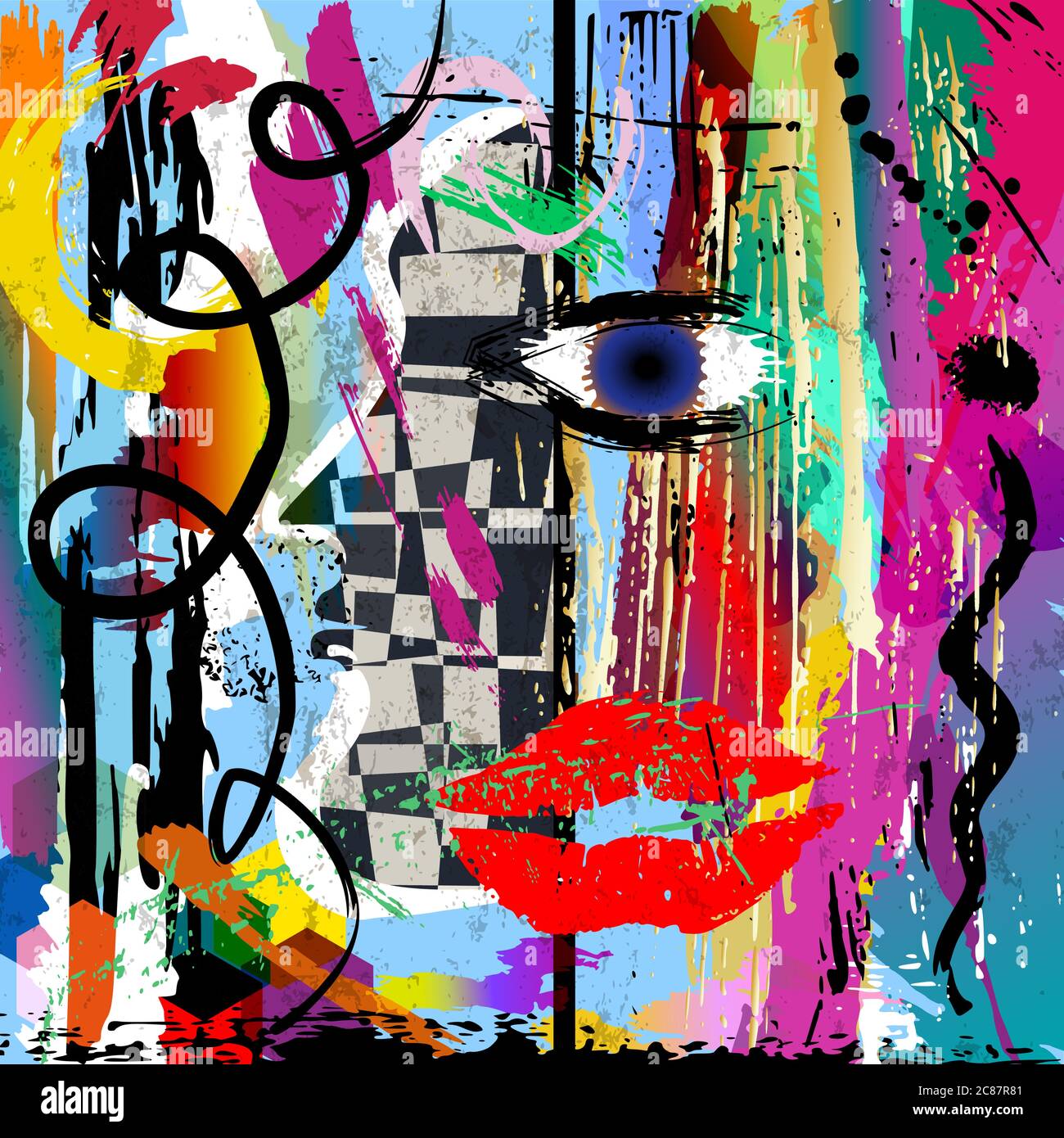 Facial paintings Stock Vector Images - Alamy