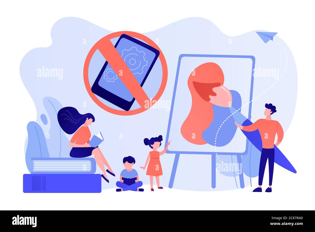 Low tech parenting concept vector illustration Stock Vector Image & Art ...