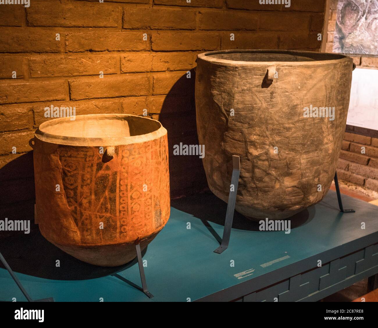 Very large ceramic pots from the ruins of the Zapotec city of Atzompa ...