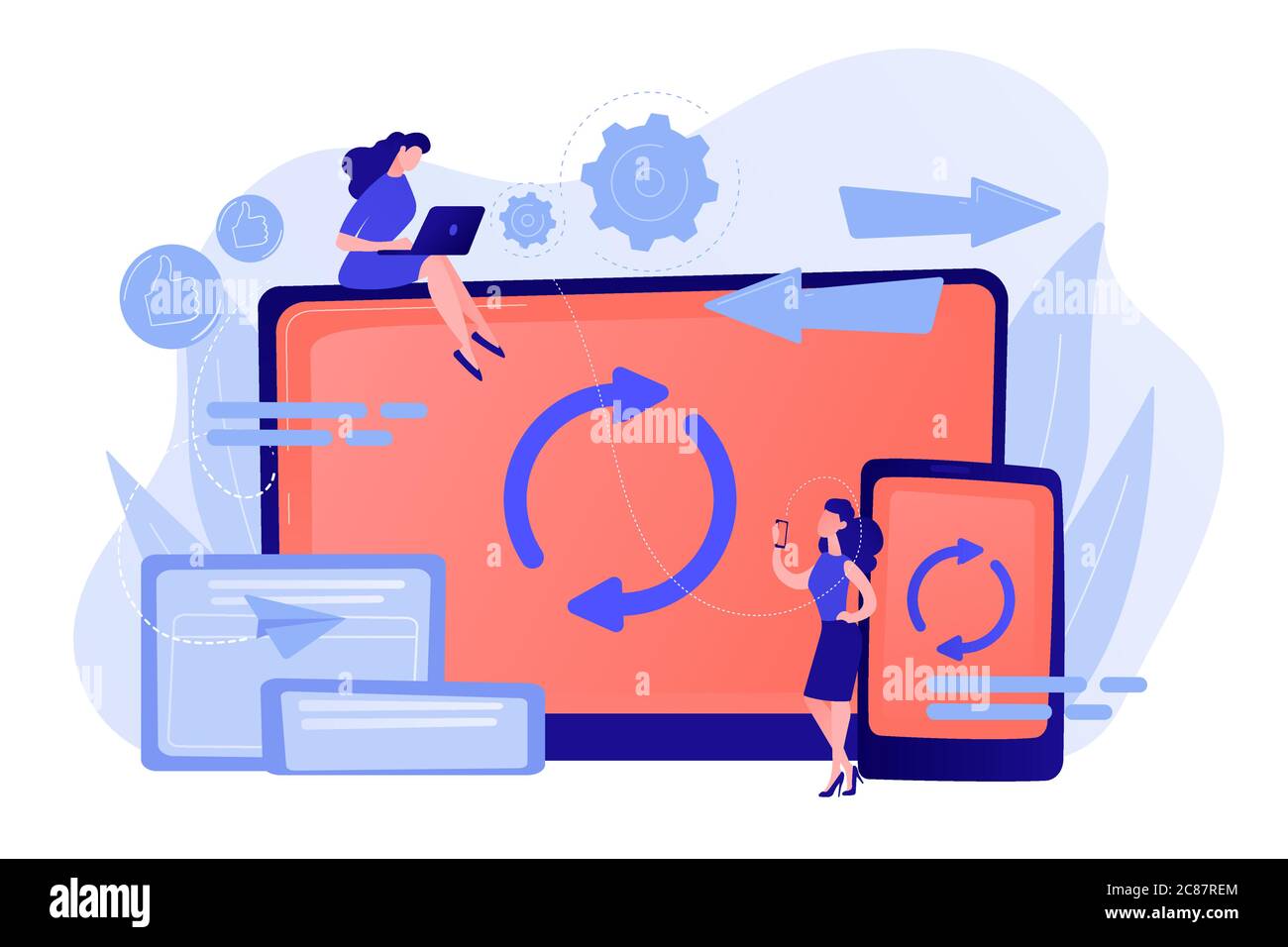 Cross-device syncing concept vector illustration Stock Vector Image ...