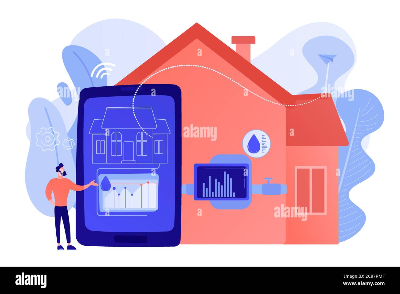 Water Contamination Detection System Concept Vector Illustration Stock