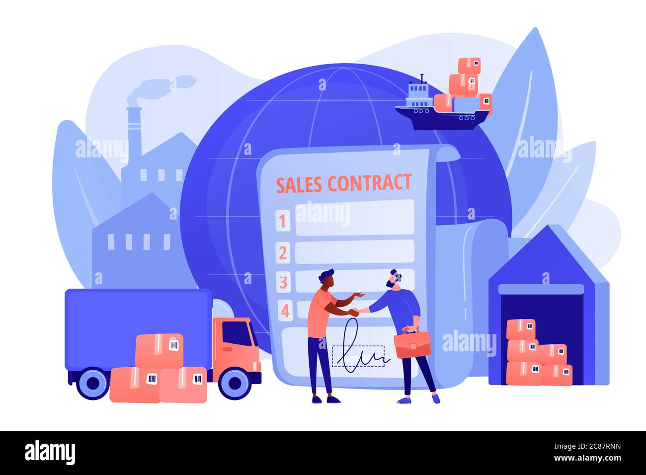 Sales contract terms concept vector illustration Stock Vector Image ...