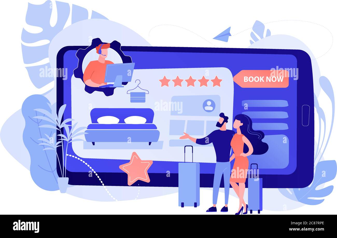 Hotel booking call center concept vector illustration Stock Vector ...