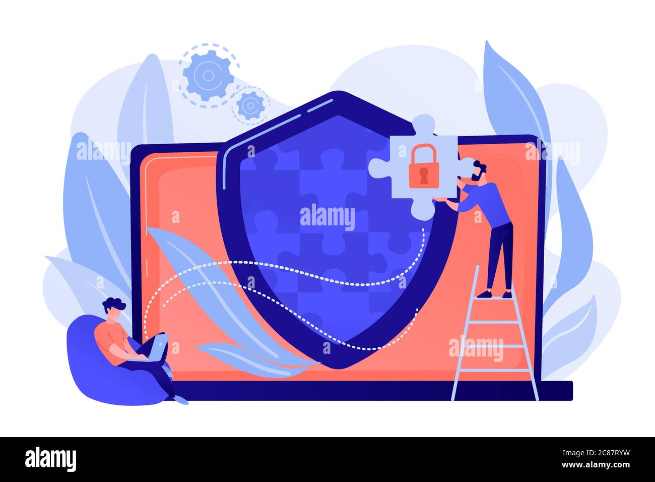 Pink laptop illustration vector Cut Out Stock Images & Pictures - Alamy