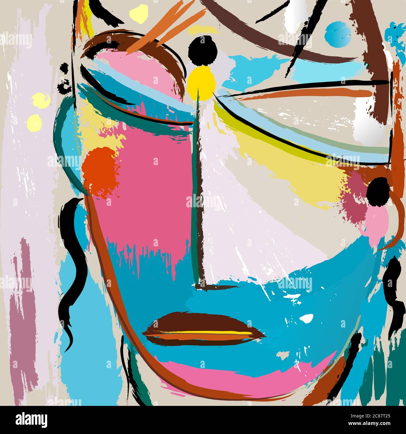 Woman face abstract painting hi-res stock photography and images - Alamy