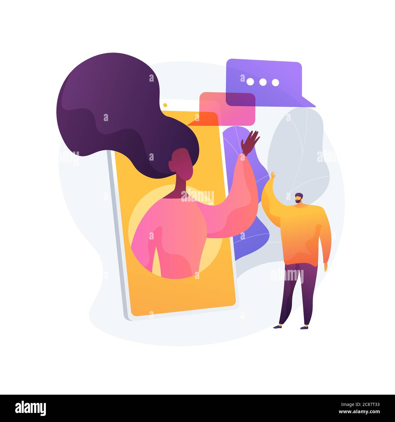 Stay connected to people abstract concept vector illustration Stock ...