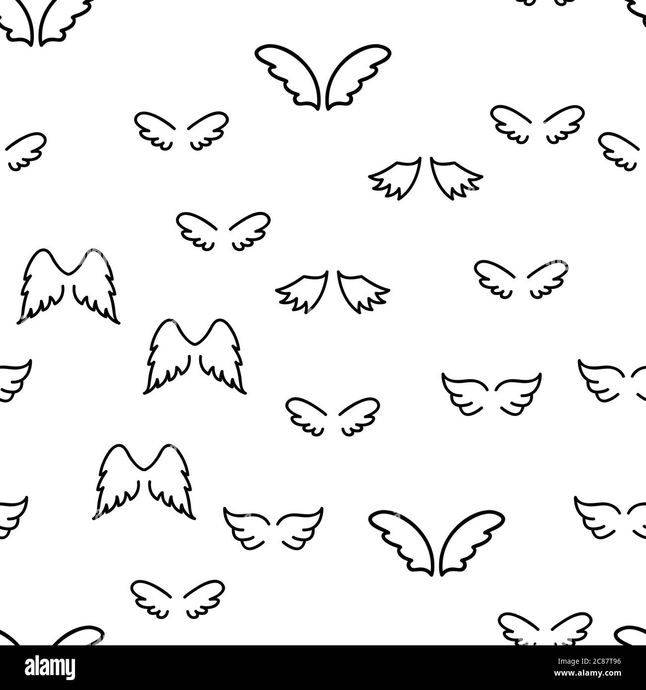 Angel Wings Flying Vector Seamless Pattern Stock Vector Image & Art - Alamy