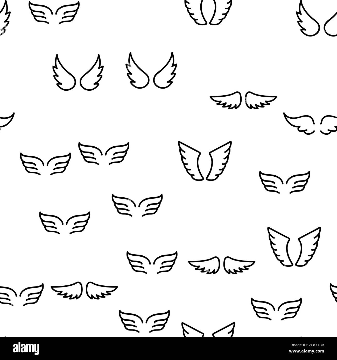 Angel Wings Flying Vector Seamless Pattern Stock Vector Image & Art - Alamy