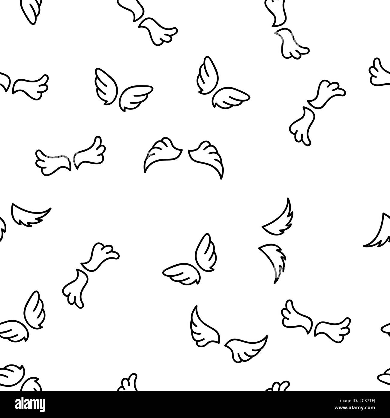 Angel Wings Flying Vector Seamless Pattern Stock Vector Image & Art - Alamy