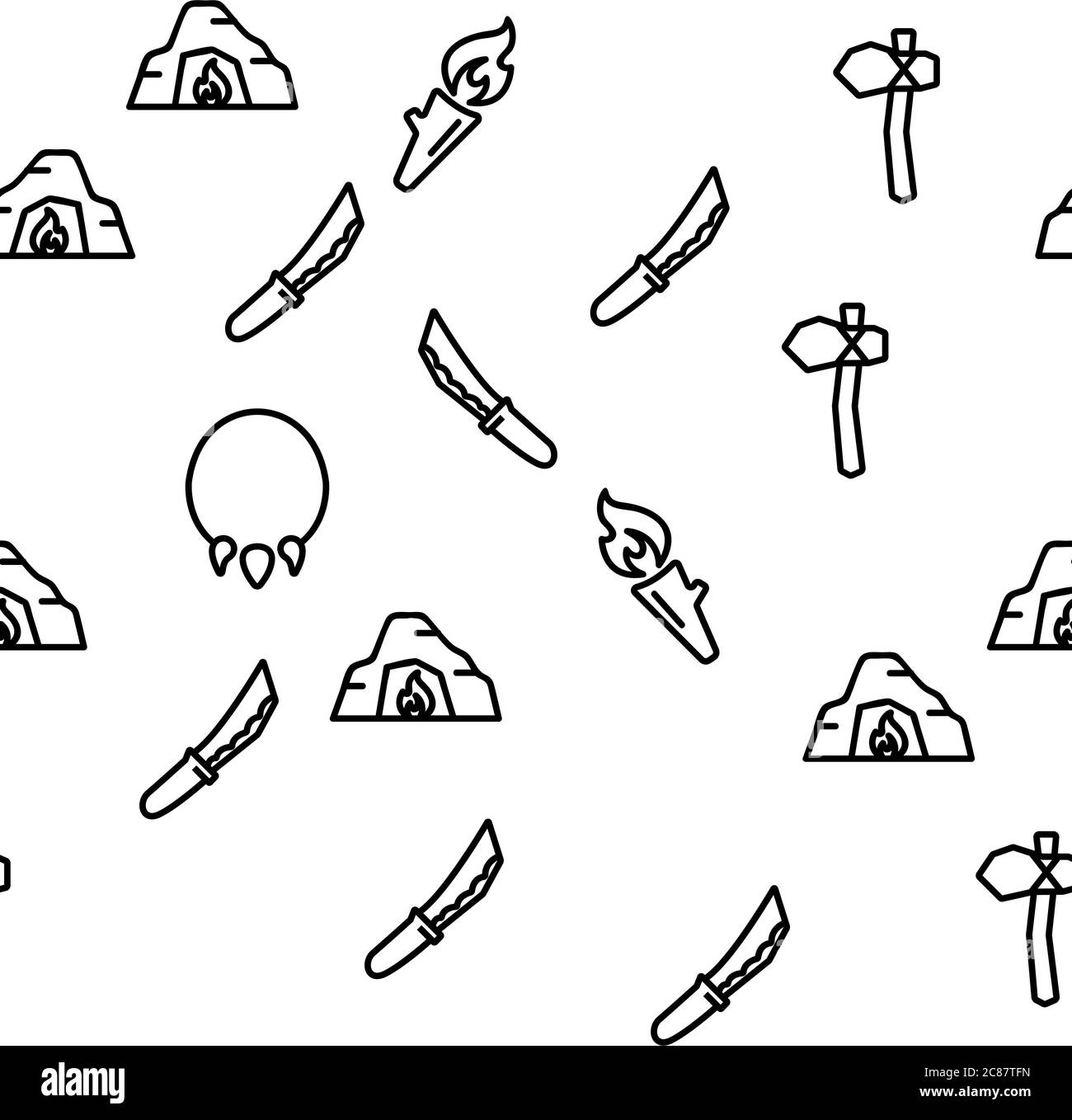 Prehistoric Primitive Vector Seamless Pattern Stock Vector Image & Art ...