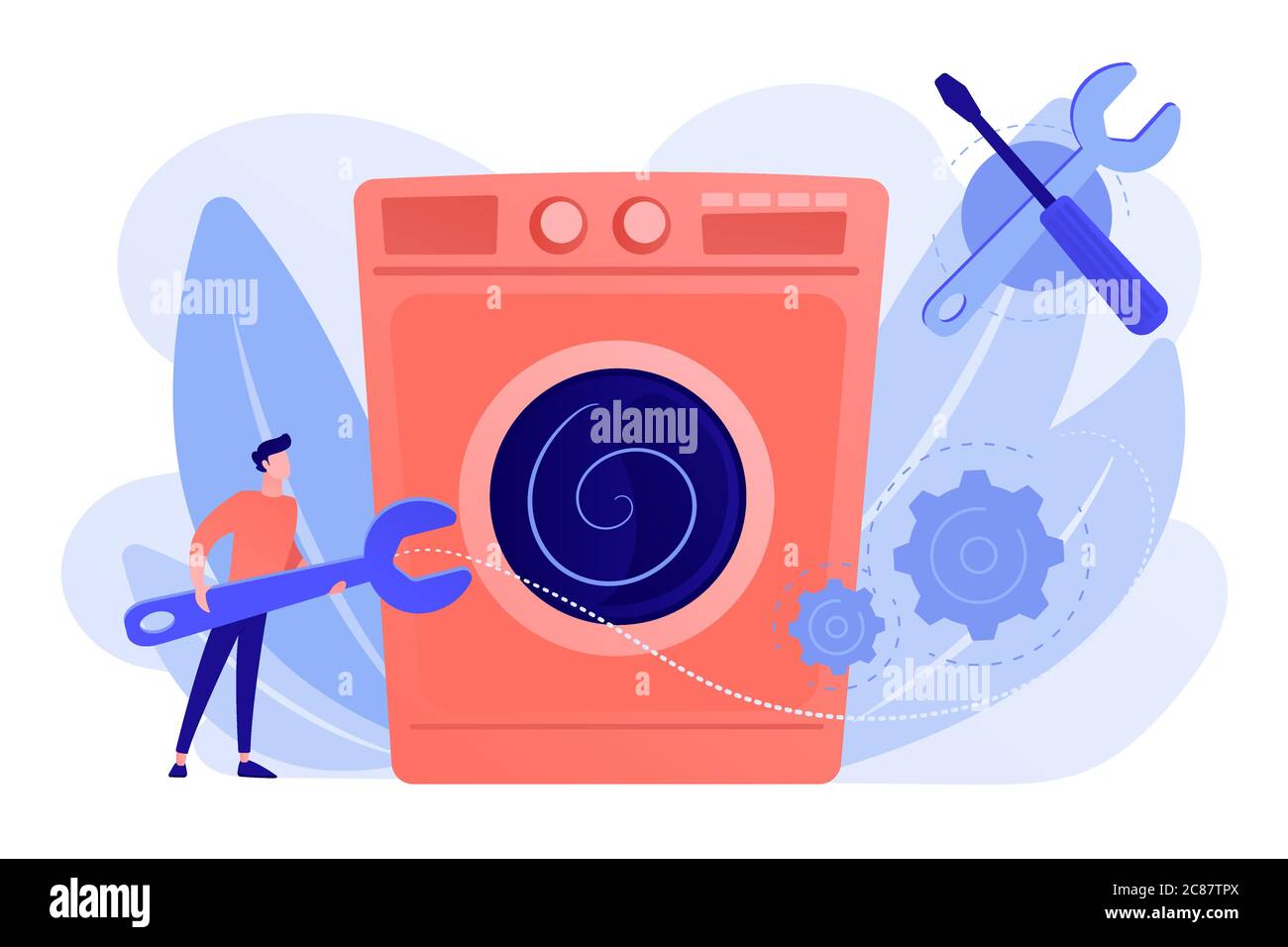 Repair of household appliances concept vector illustration Stock Vector ...