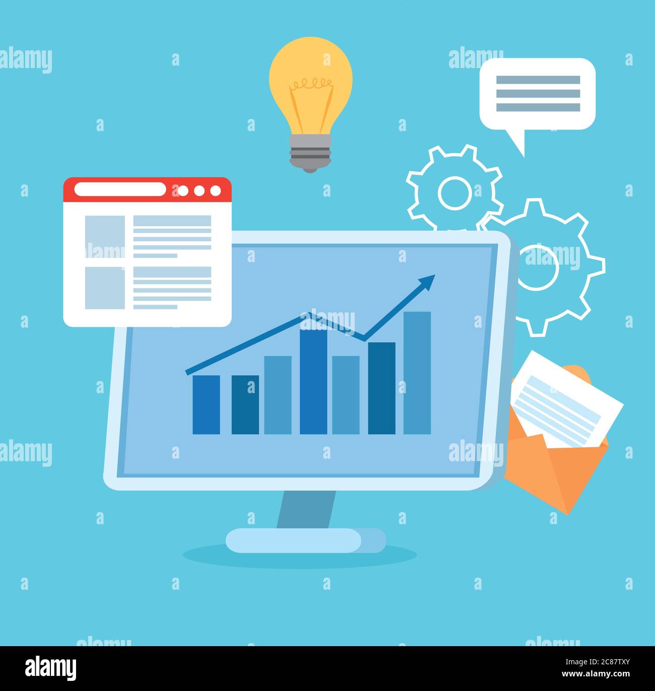 business start up concept, banner, business object startup process ...