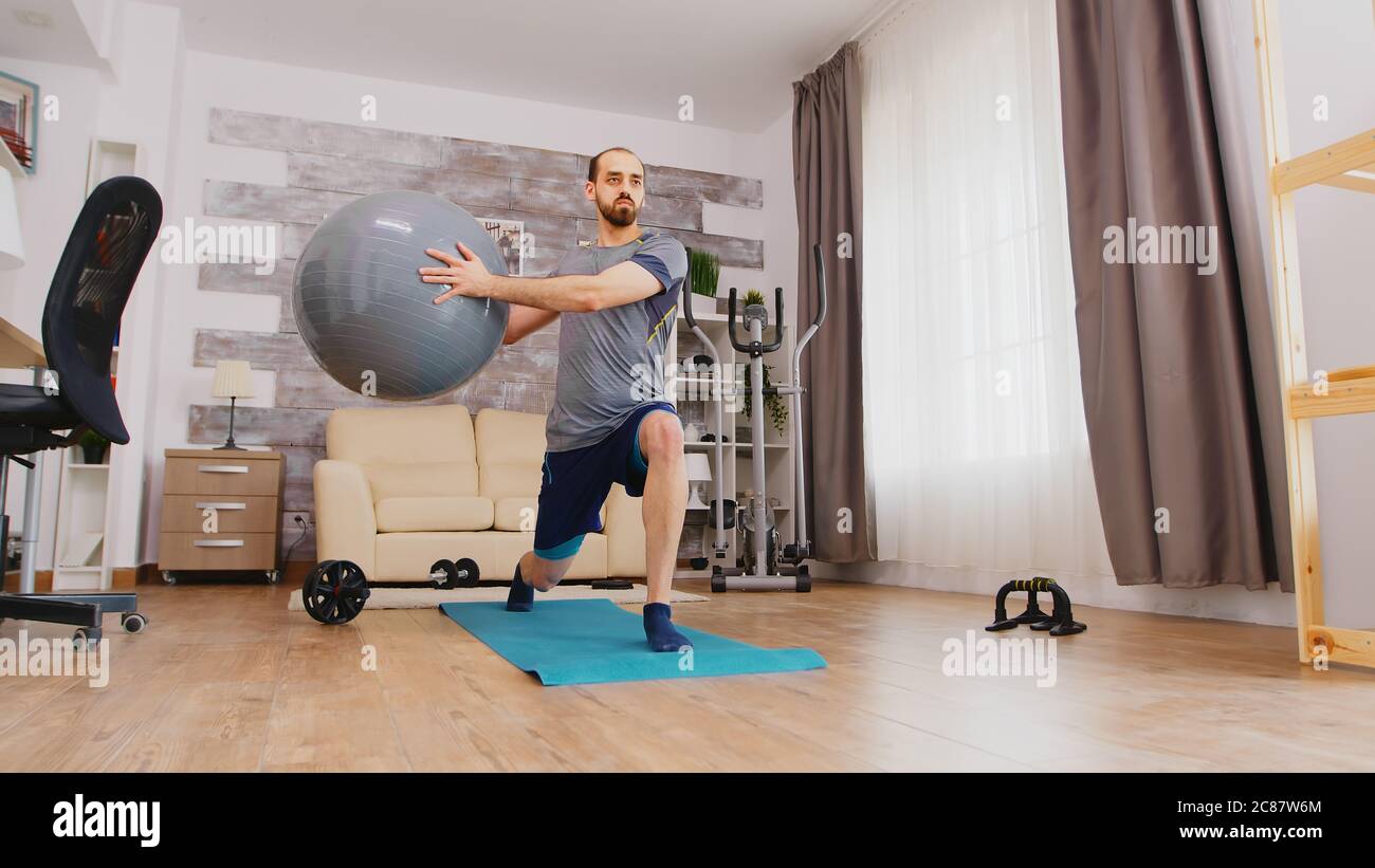 Swiss ball legs exercise hi-res stock photography and images - Alamy