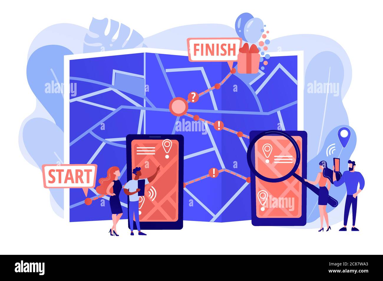 Interactive city quest concept vector illustration Stock Vector Image ...