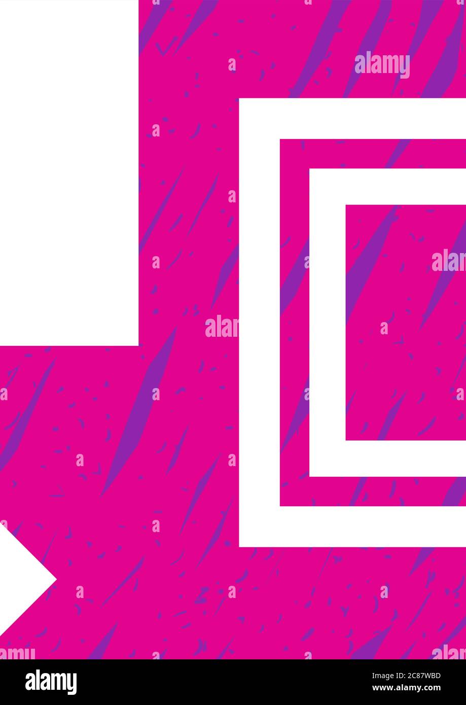 Poster vector mockup template. Hand drawn pink and blue illustration ...