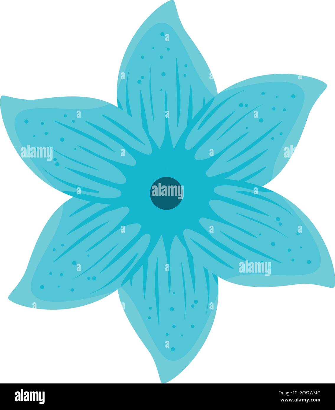 flower blue color, spring concept on white background Stock Vector ...