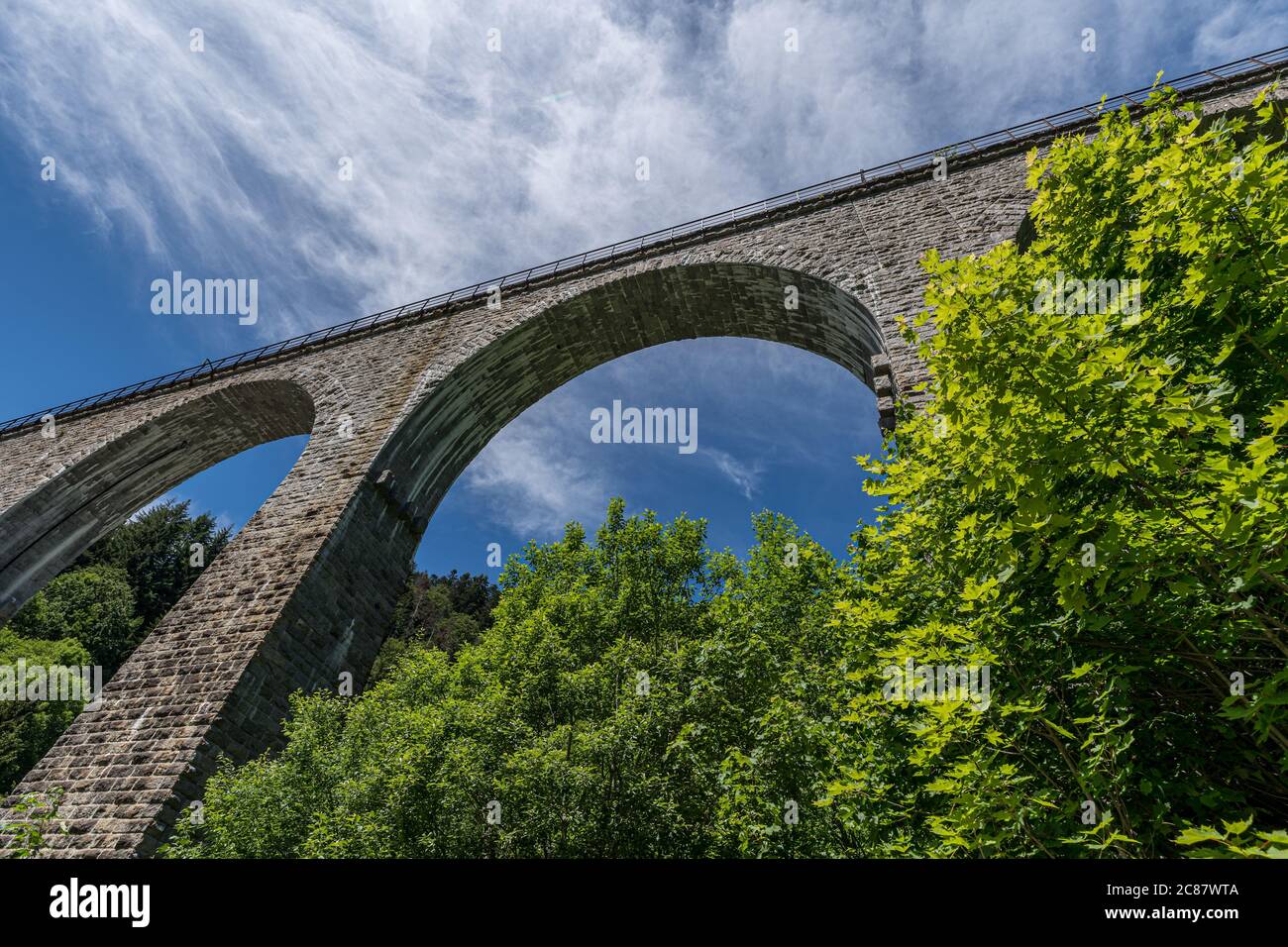 Spectacular view of the old railway bridge at the Ravenna gorge viaduct ...