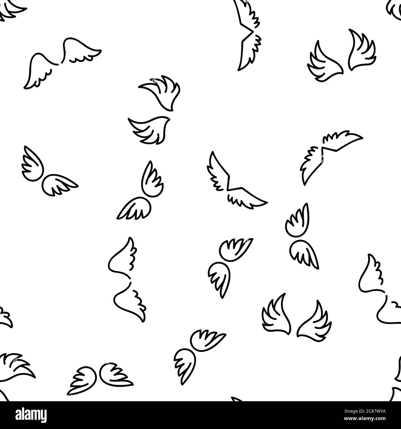 Angel Wings Flying Vector Seamless Pattern Stock Vector Image & Art - Alamy