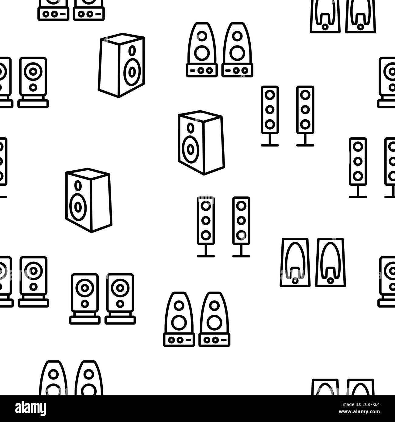 Audio Music Speakers Vector Seamless Pattern Stock Vector Image & Art ...
