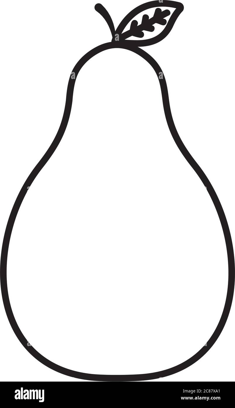 pear fruit icon over white background, line style, vector illustration ...