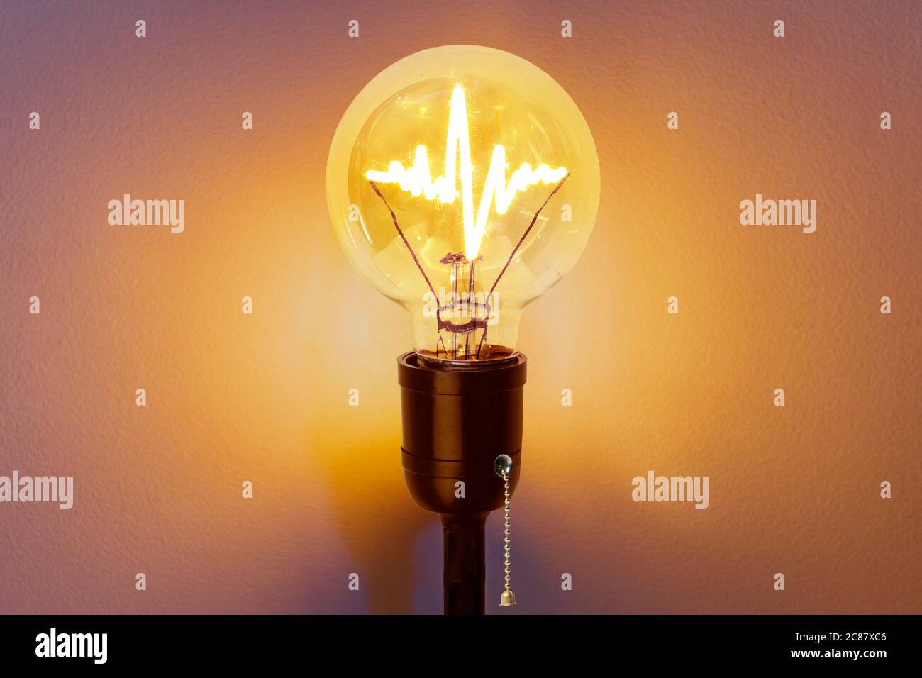 Vintage Style Beautiful Warm Light Fixture With Glowing Light Bulb ...