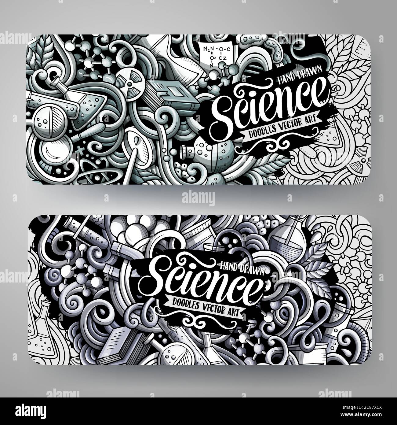 Cartoon graphics vector hand drawn doodles science corporate identity ...