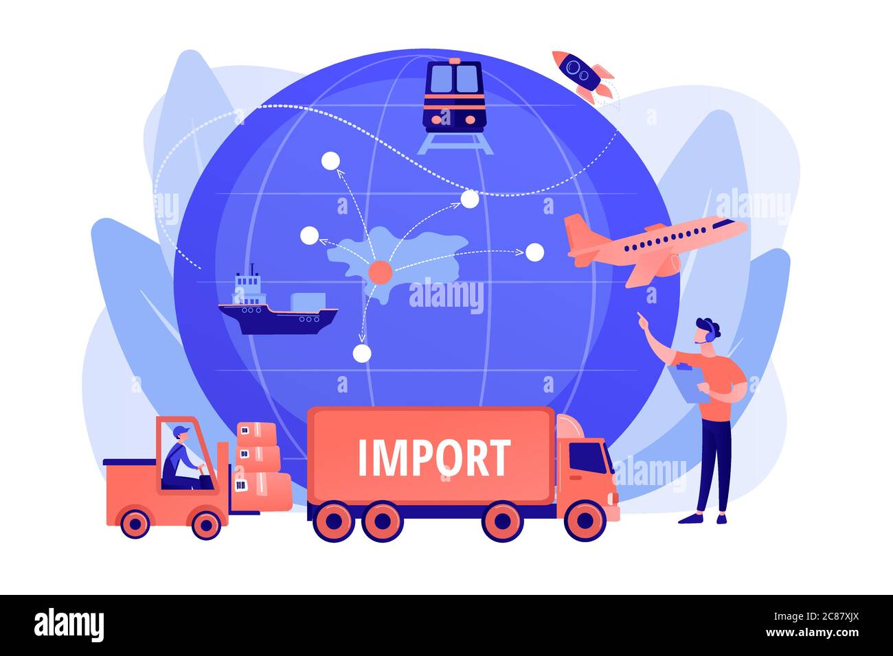 Import of goods and services concept vector illustration Stock Vector ...